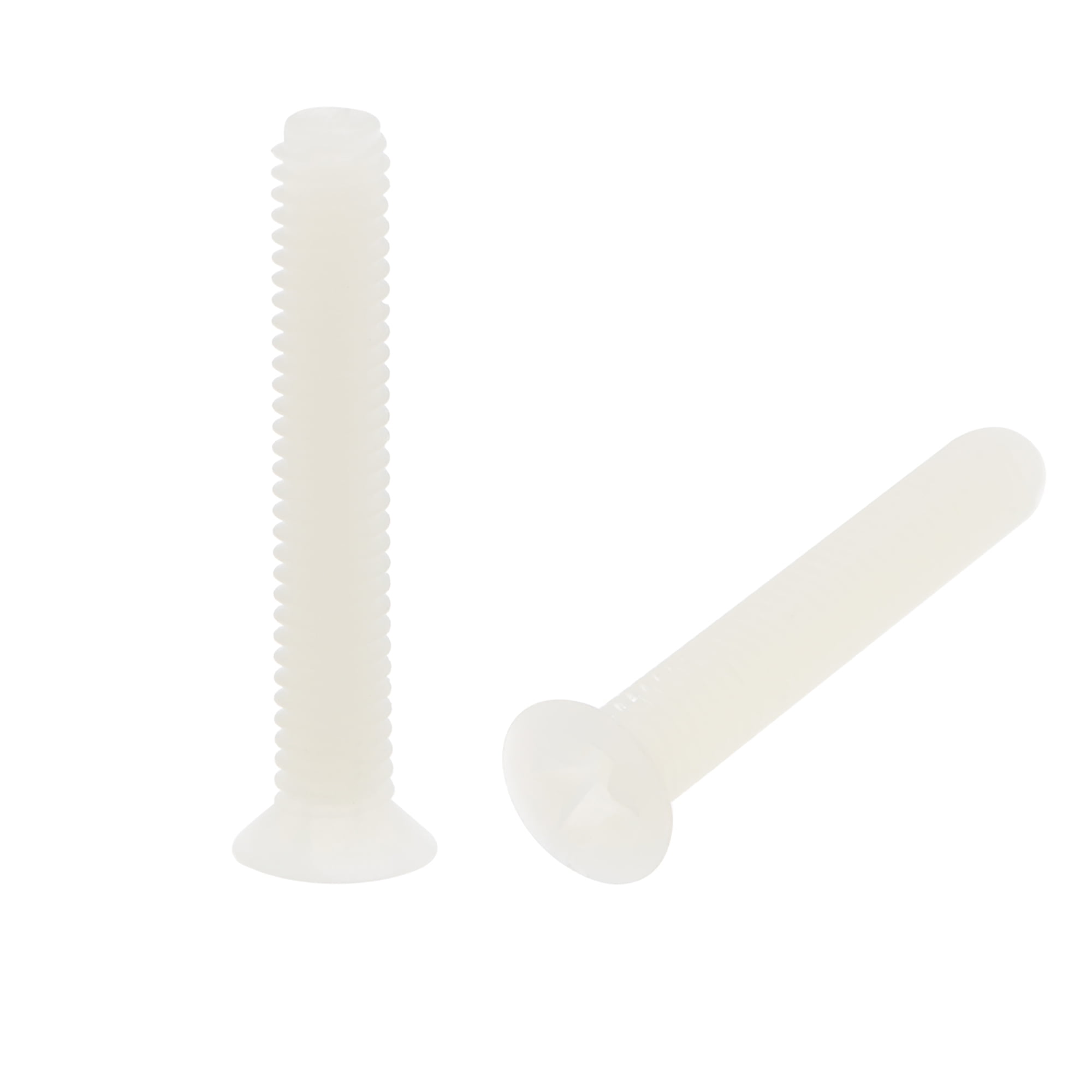 Unique Bargains M4x25mm Threaded Nylon Screws, Phillips Cross Flat Head ...