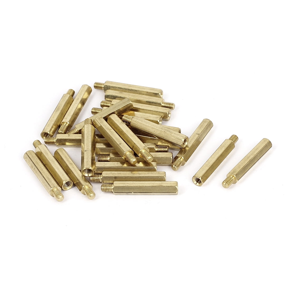 Unique Bargains M4x30+6mm Female/Male Thread Brass Hex Standoff Spacers ...