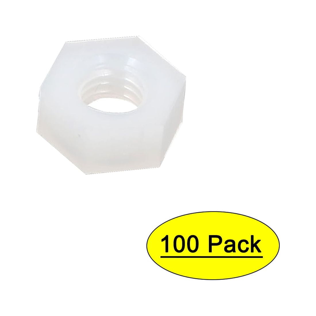 Unique Bargains M5 Female Thread Nylon Hexagon Hex Nut Fastener White ...
