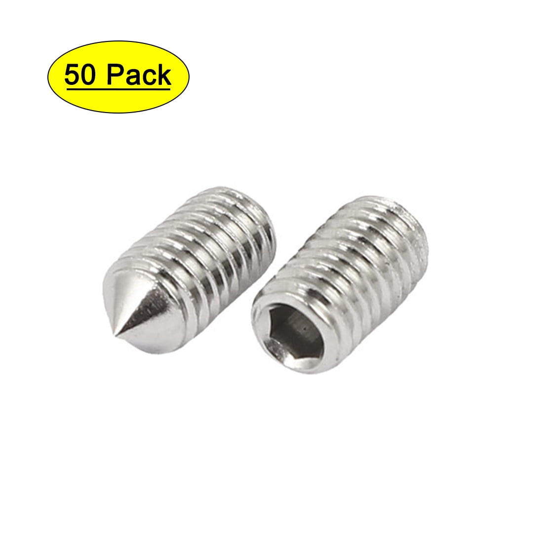 Unique Bargains M5x10mm Stainless Steel Cone Point Grub Screws Hex ...