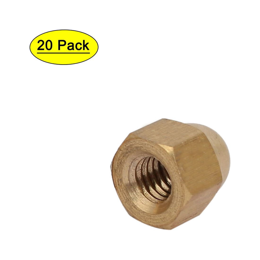 Unique Bargains M6 Brass Female Thread Nut DIN1587 Dome Cap Head Hex ...