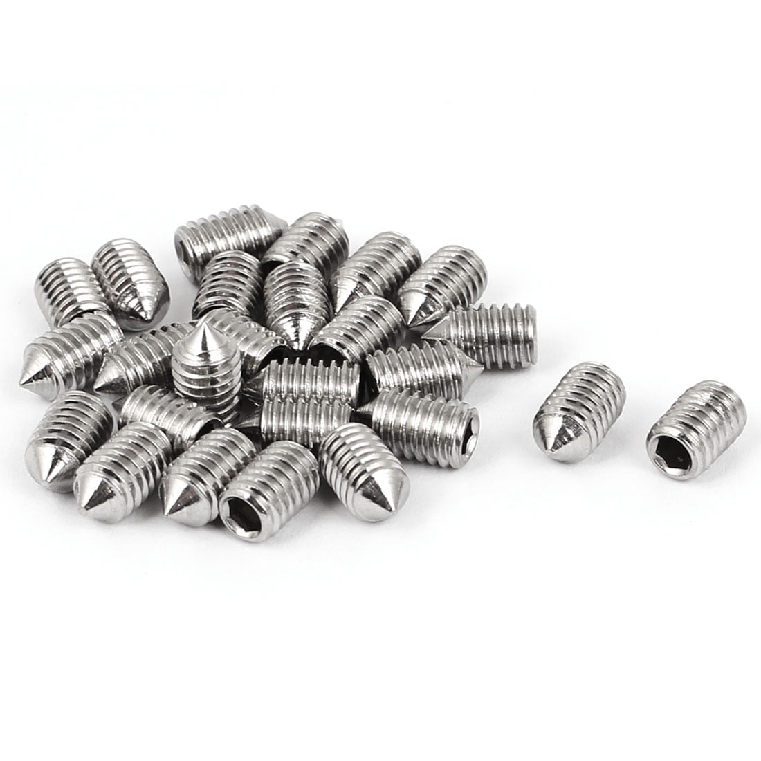 Unique Bargains M6 x 10mm 304 Stainless Steel Cone Point Hex Socket Set ...