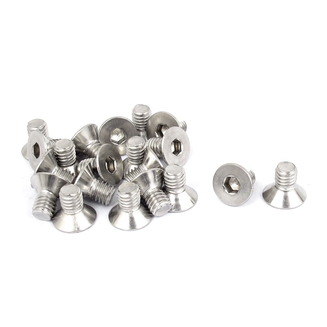 Unique Bargains M6 x 10mm 304 Stainless Steel Hex Socket Countersunk ...