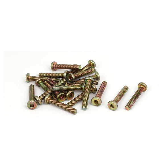 Unique Bargains M6 x 35mm Fully Thread Hex Socket Metal Drive Flat Head ...