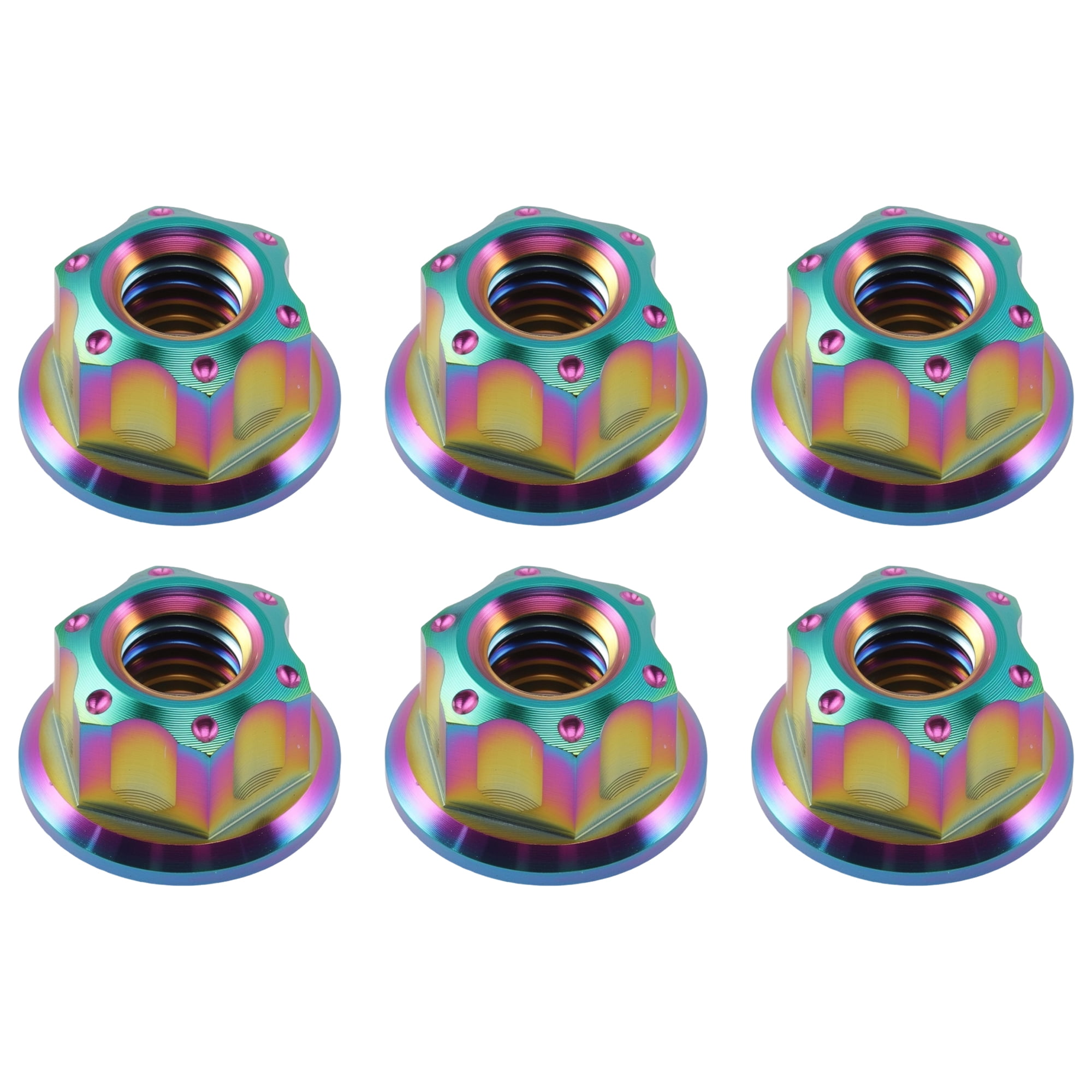 Unique Bargains M6x1.0 Motorcycle Wheel Axle Nut Screw Nut Colorful ...