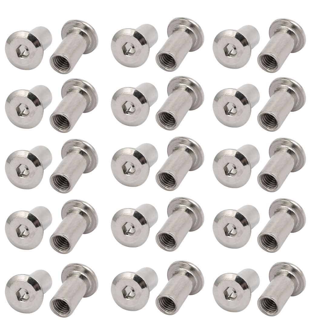 Unique Bargains M6x15mm 4.8 Grade Carbon Steel Rivet Hex Head Insert ...