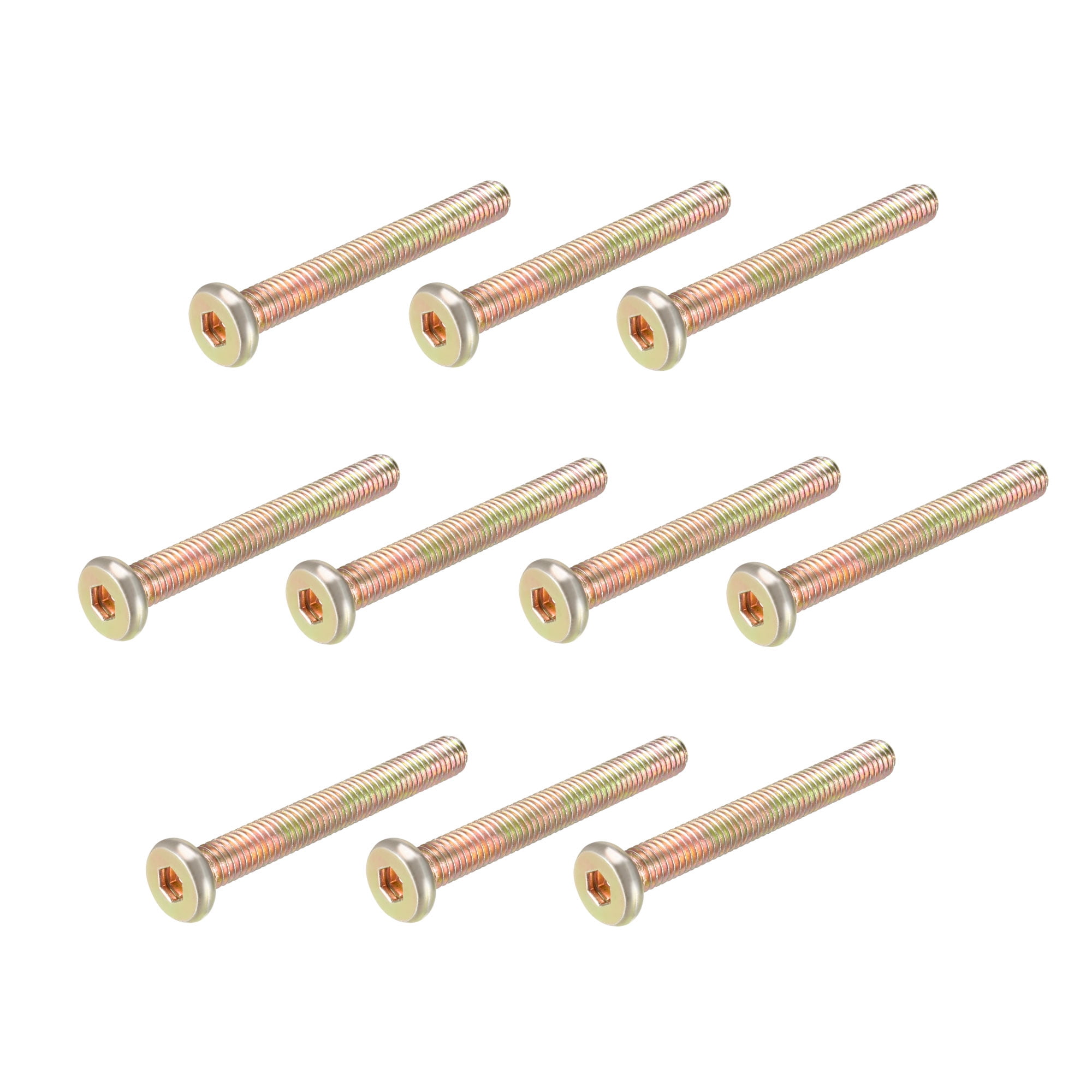 Unique Bargains M6x50mm Hex Socket Machine Screws Zinc Plated Fasteners ...