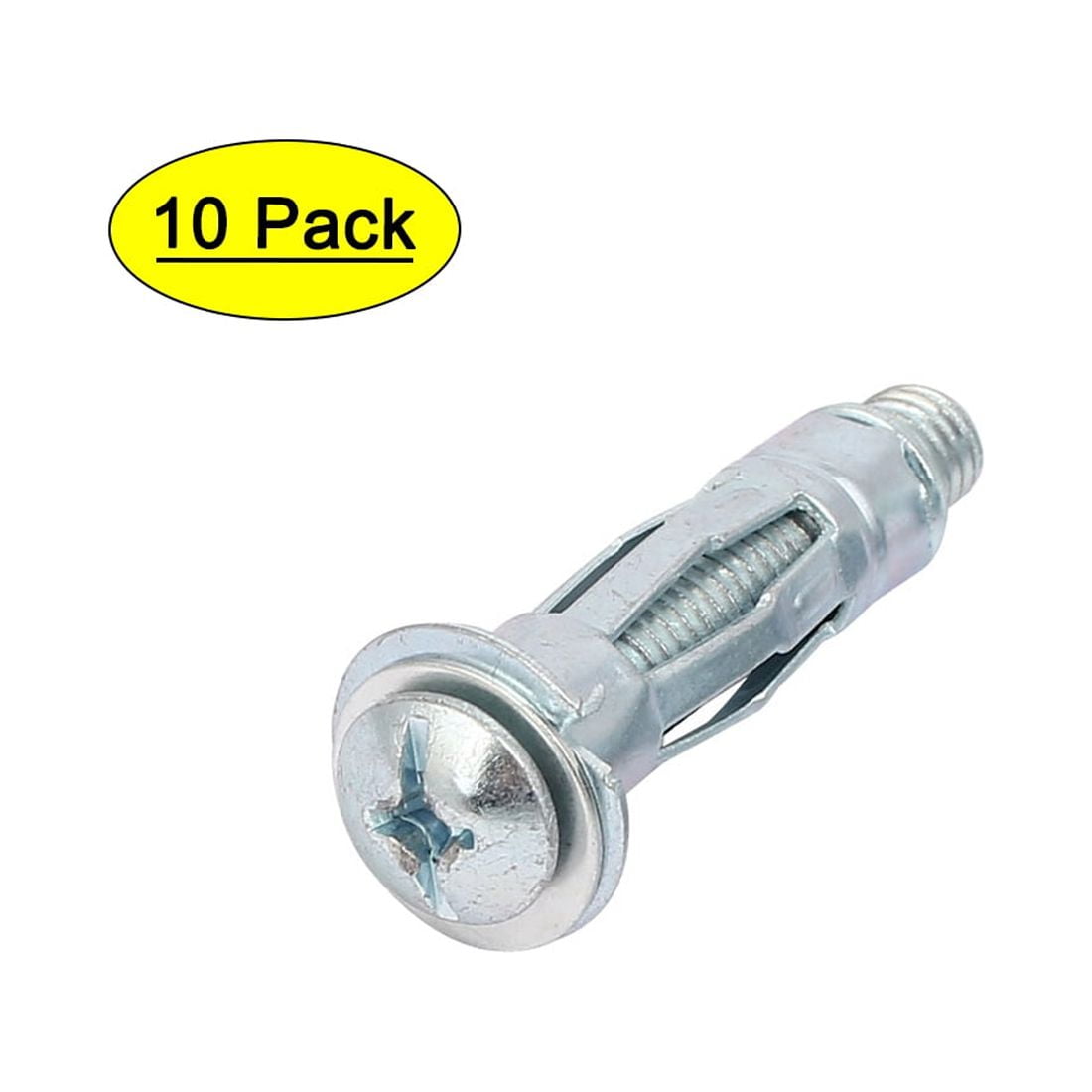 Unique Bargains M8x37mm Thread Expansion Bolt Sleeve 10Pcs for 6mm-13mm ...