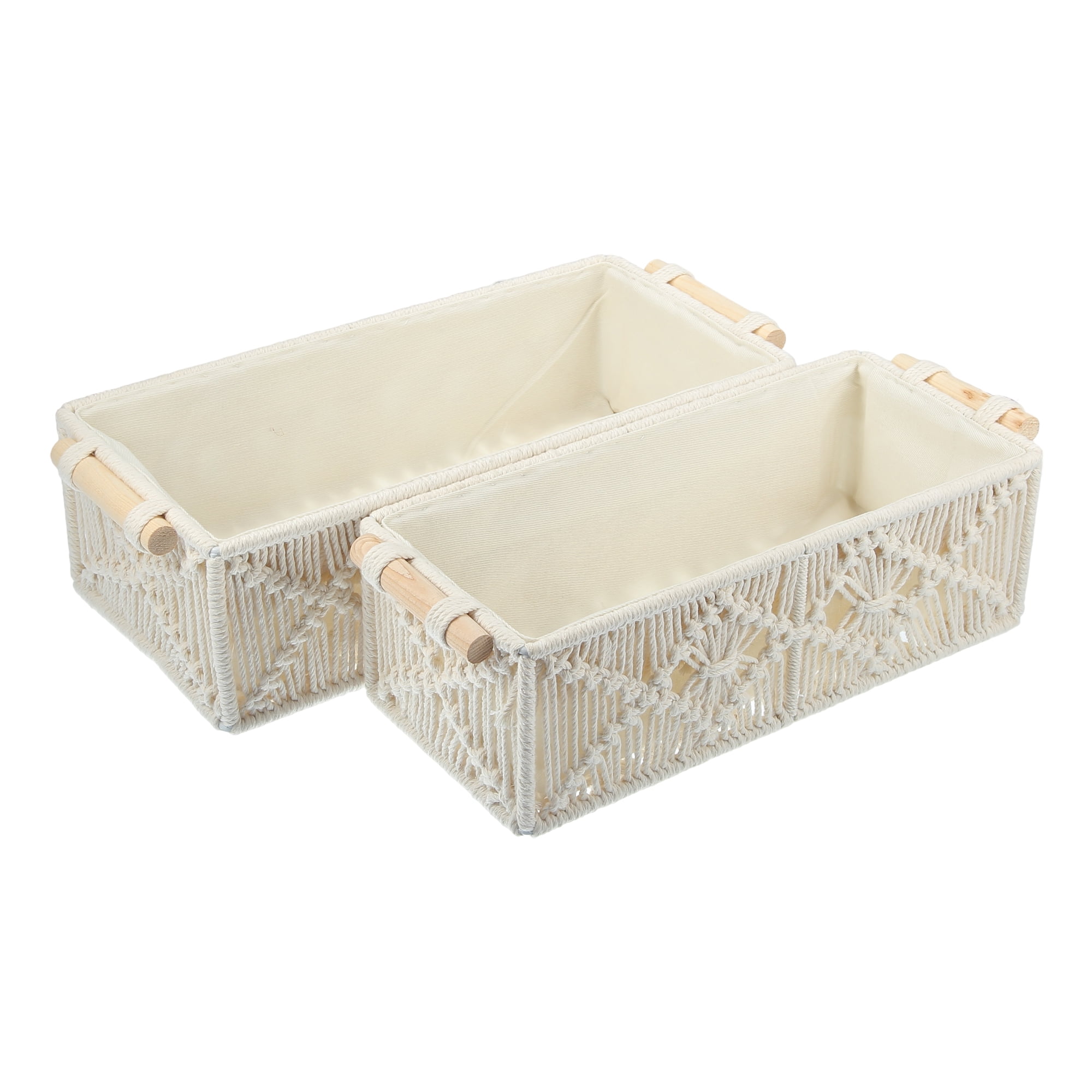 Unique Bargains Macrame Storage Baskets Decor Box Woven Baskets Toilet ...