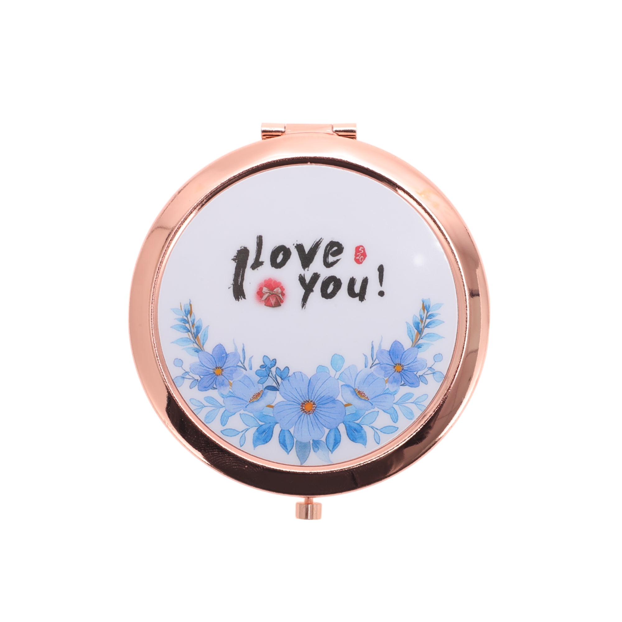 Unique Bargains Makeup Mirror for Travel and Home Rose Gold Tone 2.76"x ...