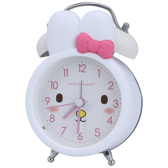 Unique Bargains Mechanical Loud Alarm Clock with Bunny Design White 3.5 ...
