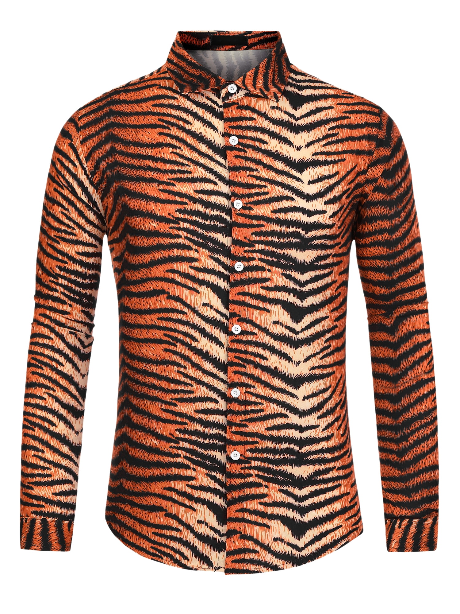 Unique Bargains Men's Animal Print Shirt Button Down Long Sleeves Party ... Unique Bargains Men's Animal Print Shirt Button Down Long Sleeves Party ...