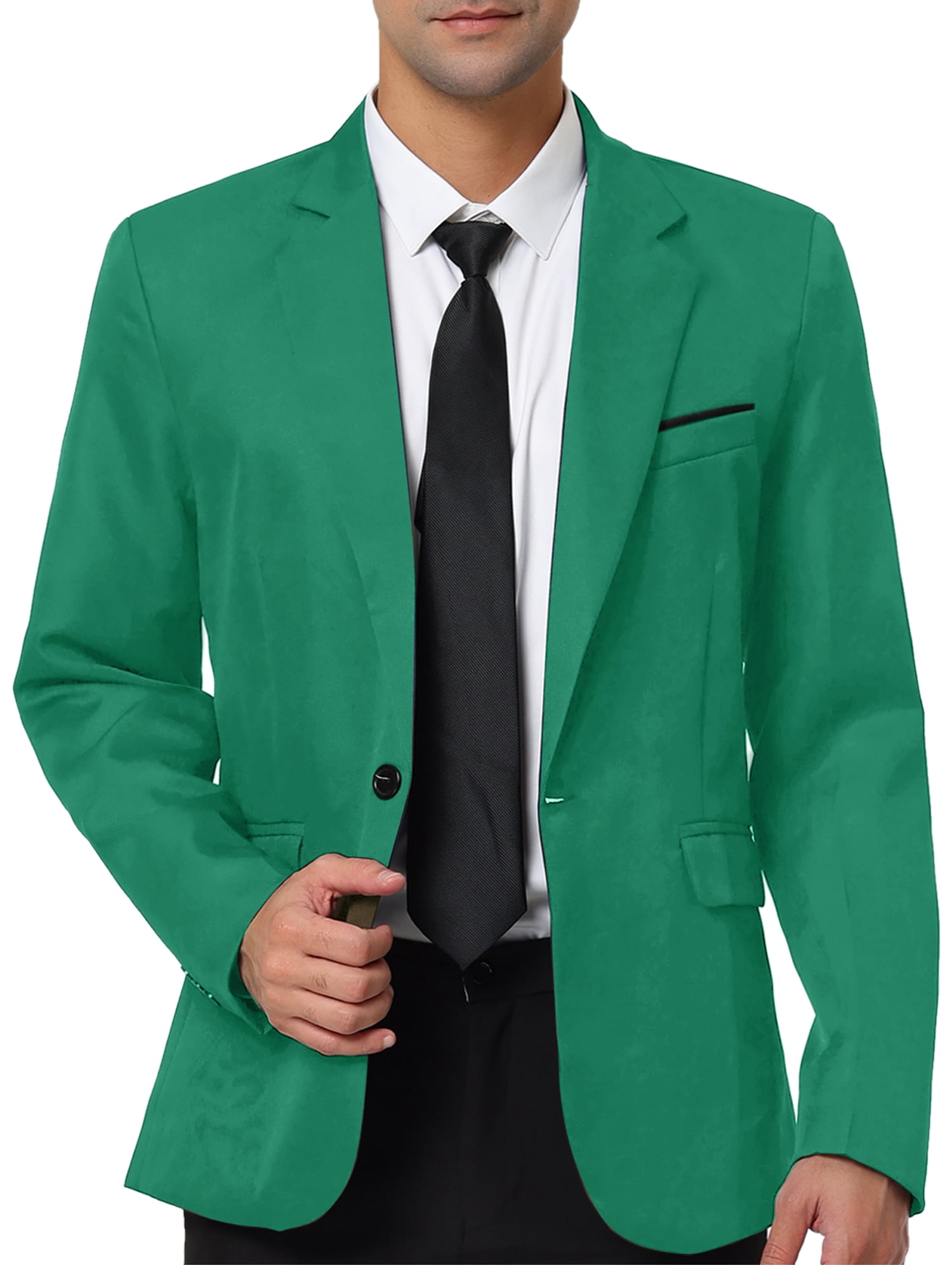 Unique Bargains Men's Business Slim Fit Sports Coats One Button Formal ...