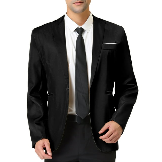 Unique Bargains Men's Formal Slim Fit Blazer Single Breasted One Button ... Unique Bargains Men's Formal Slim Fit Blazer Single Breasted One Button ...