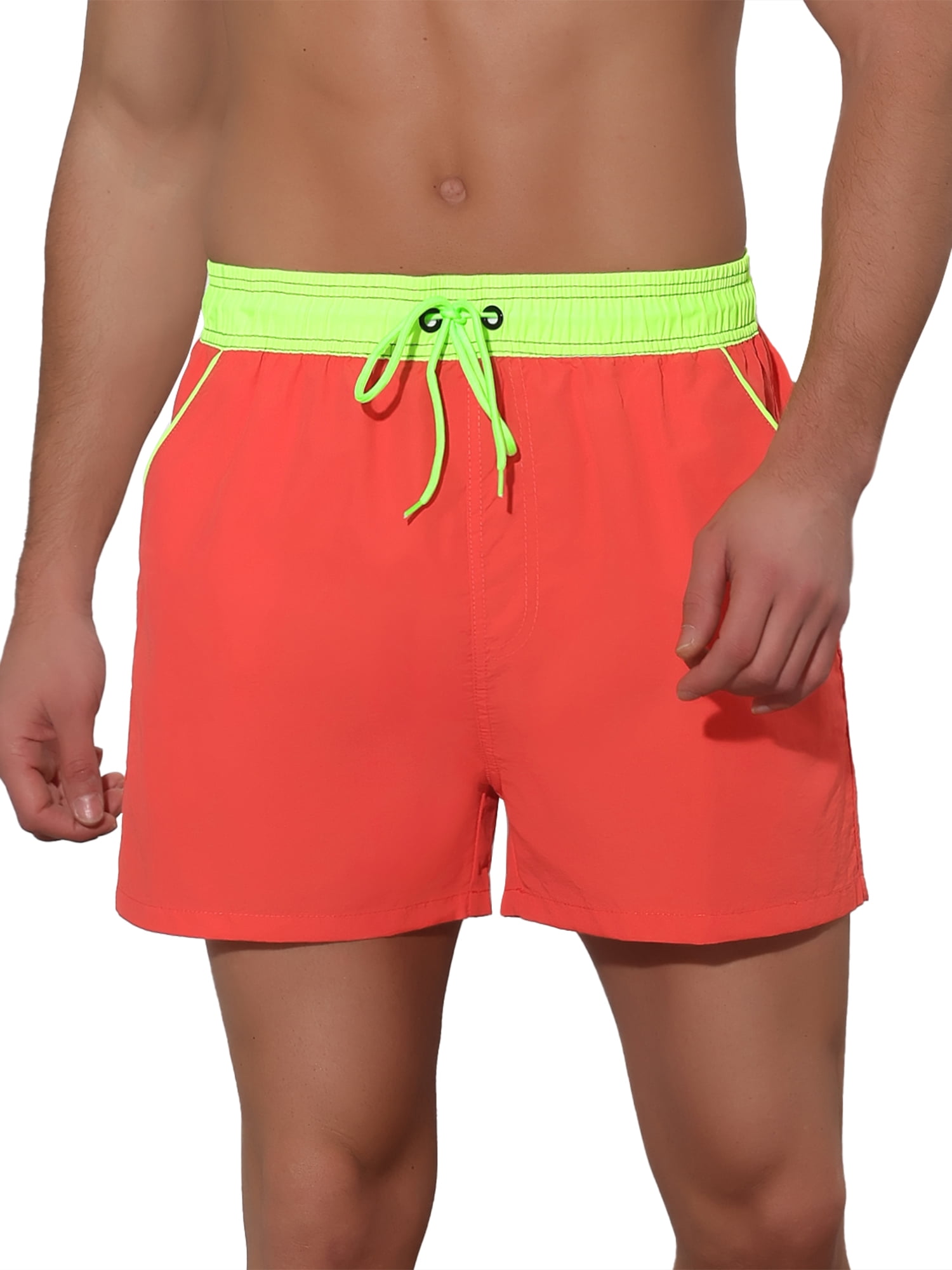 Unique Bargains Men's Holiday Solid Elastic Waist Side Pockets Beach ...