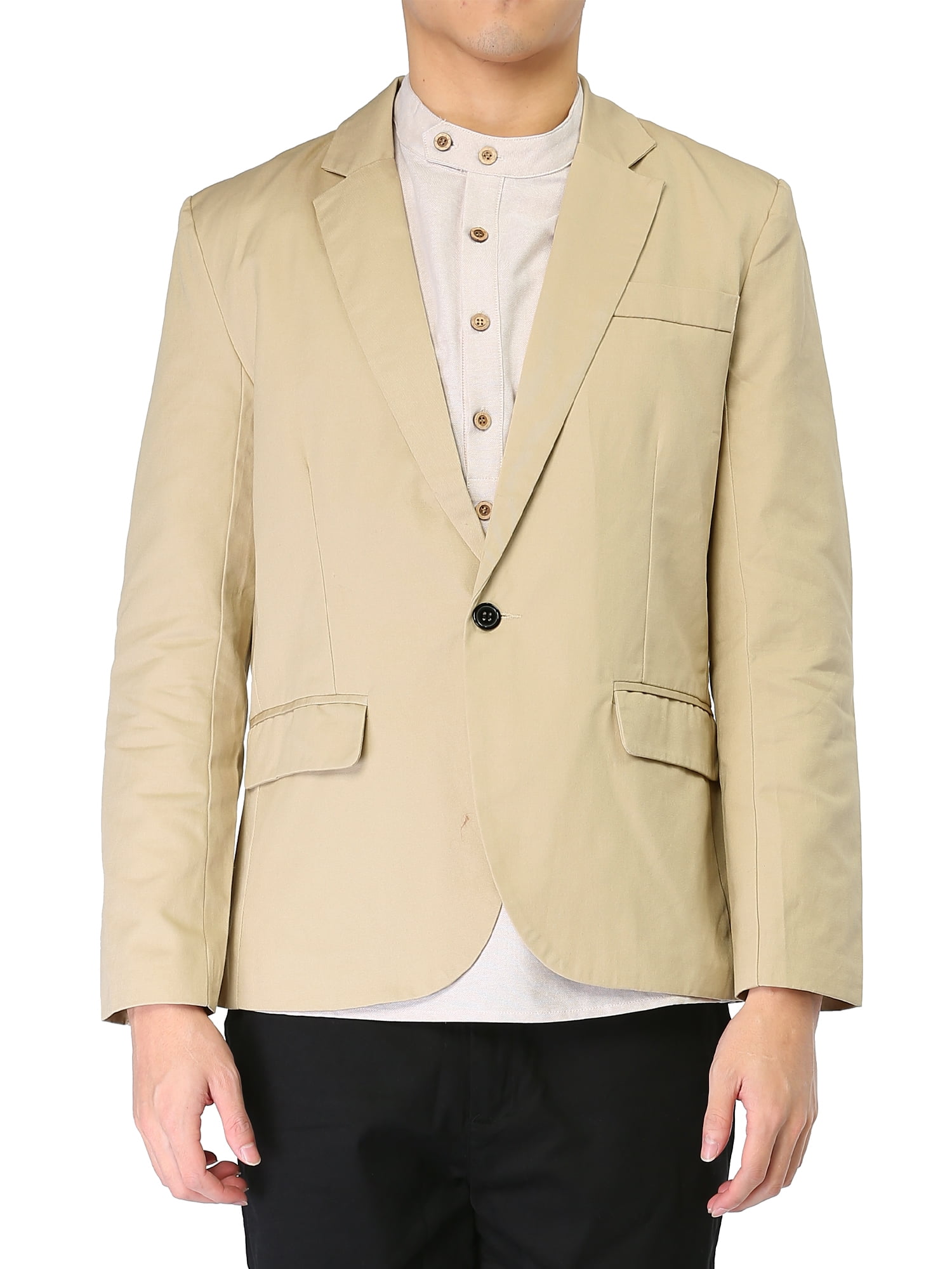 Unique Bargains Men's One Button Slim Fit Casual Sport Coat Blazer ...