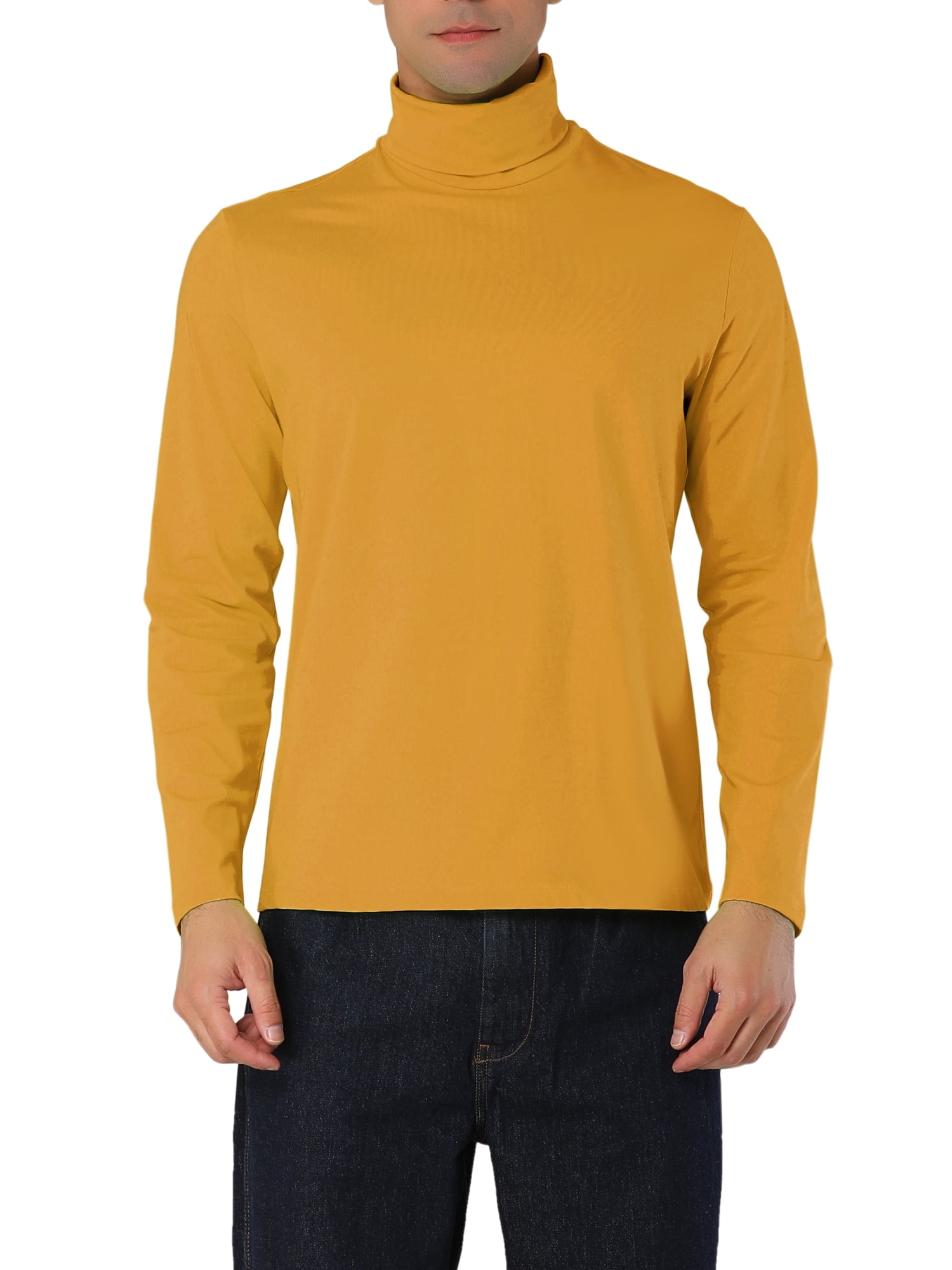 Unique Bargains Men's Pullover Lightweight Long Sleeve Top Turtleneck T ...