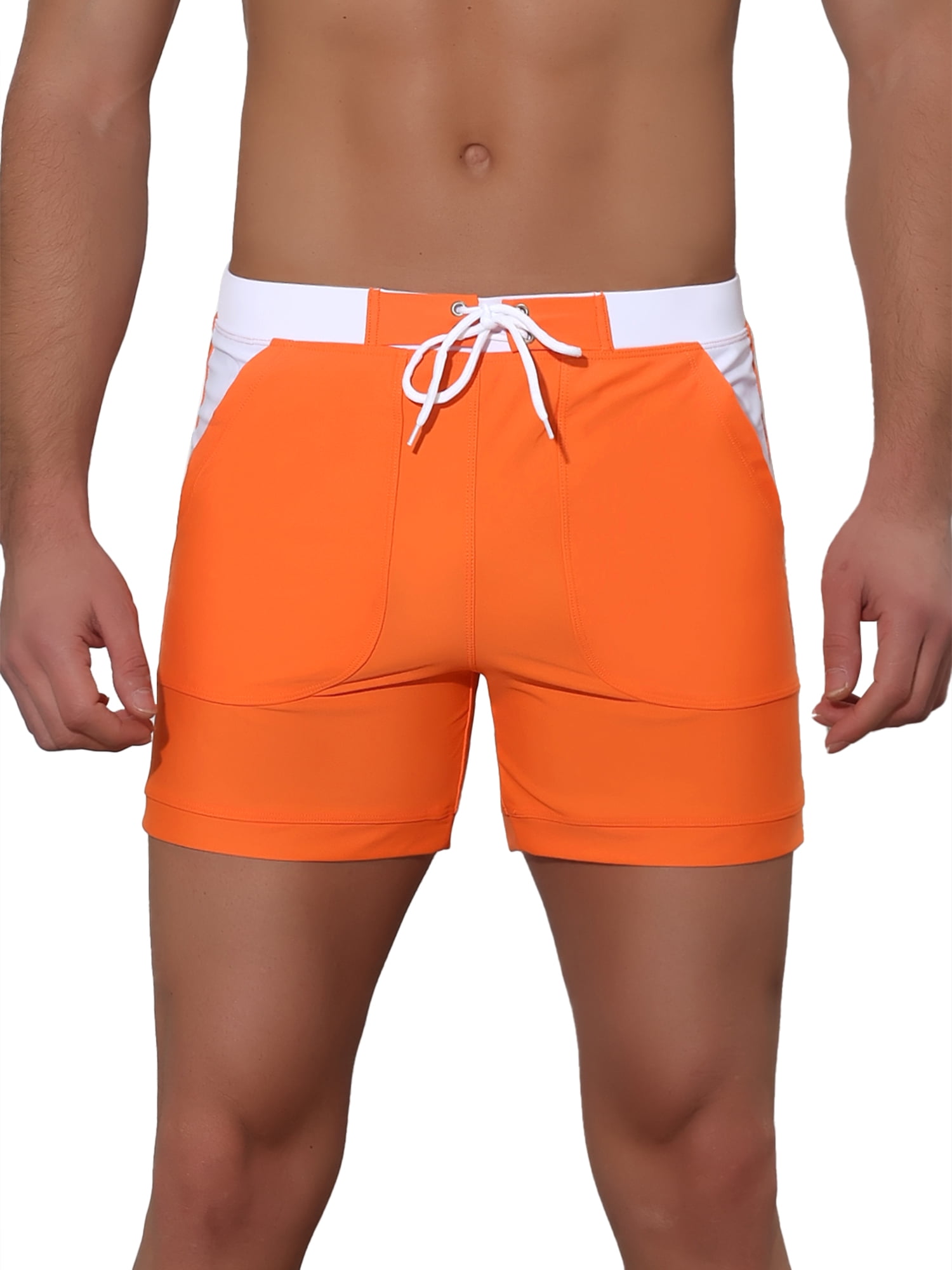 Unique Bargains Men's Summer Holiday Contrast Color Drawstring Waist ...
