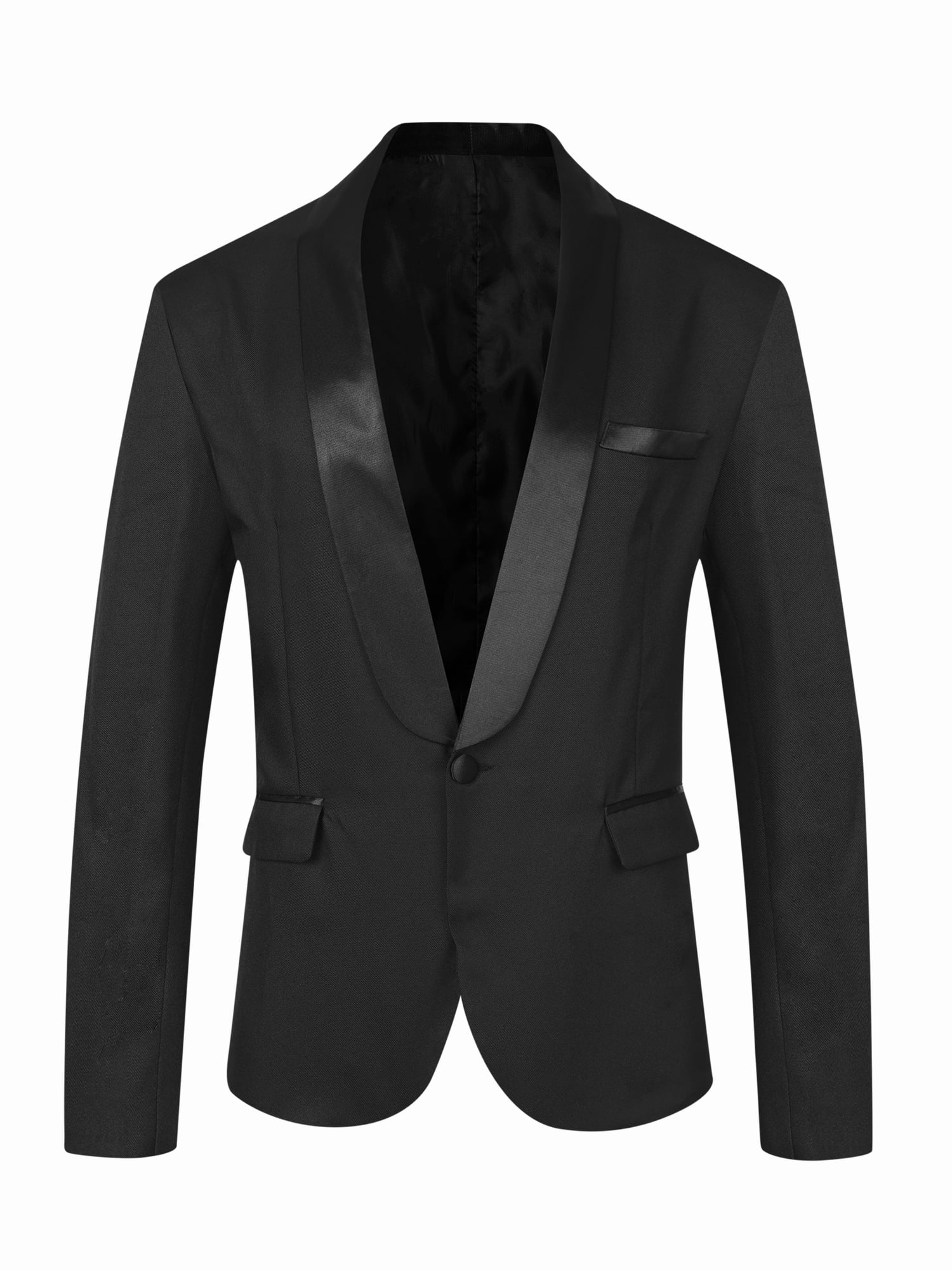 Unique Bargains Men's Wedding One Button Shawl Collar Formal Prom ...