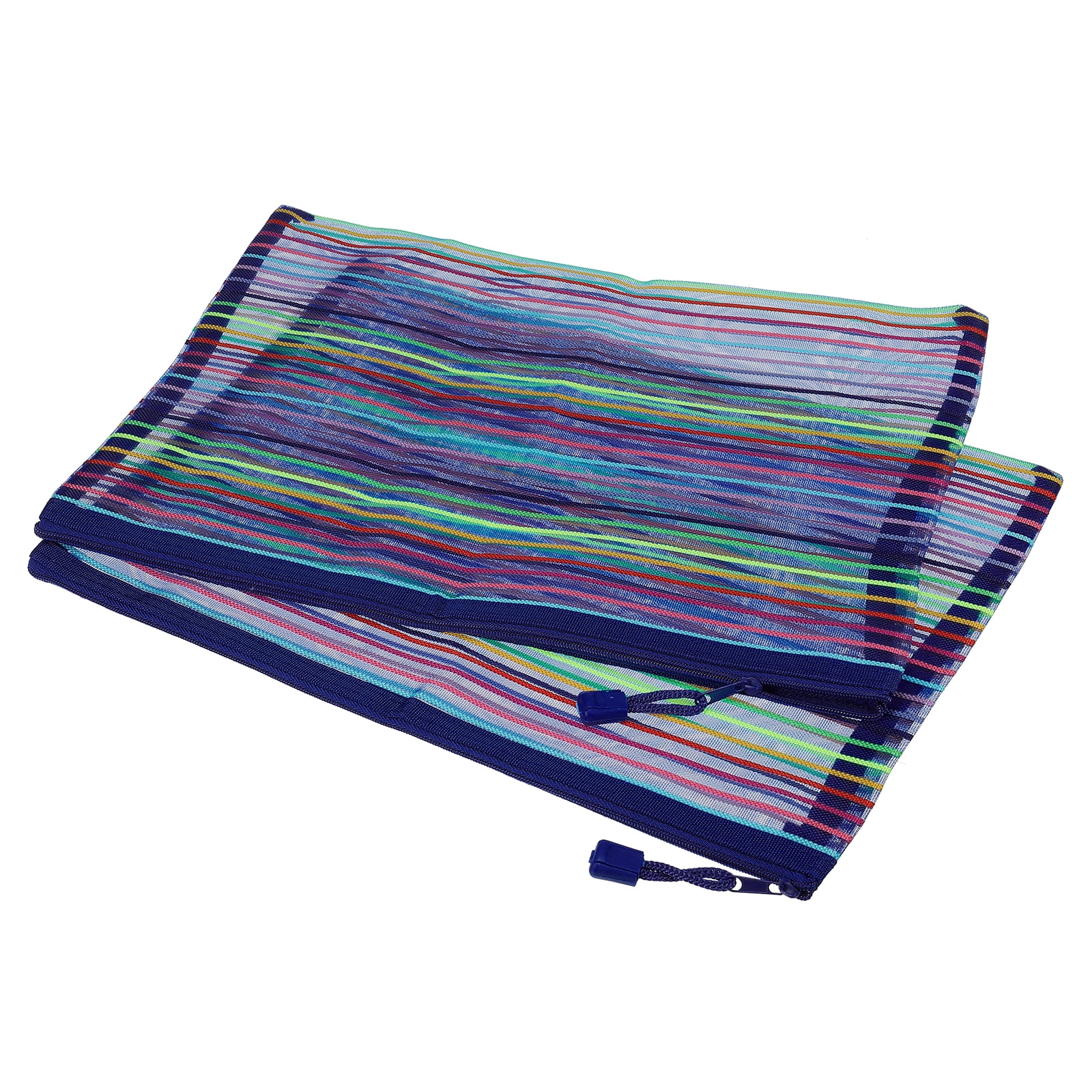 Unique Bargains Mesh Zipper Pouches Pencil Case Document File Bags ...