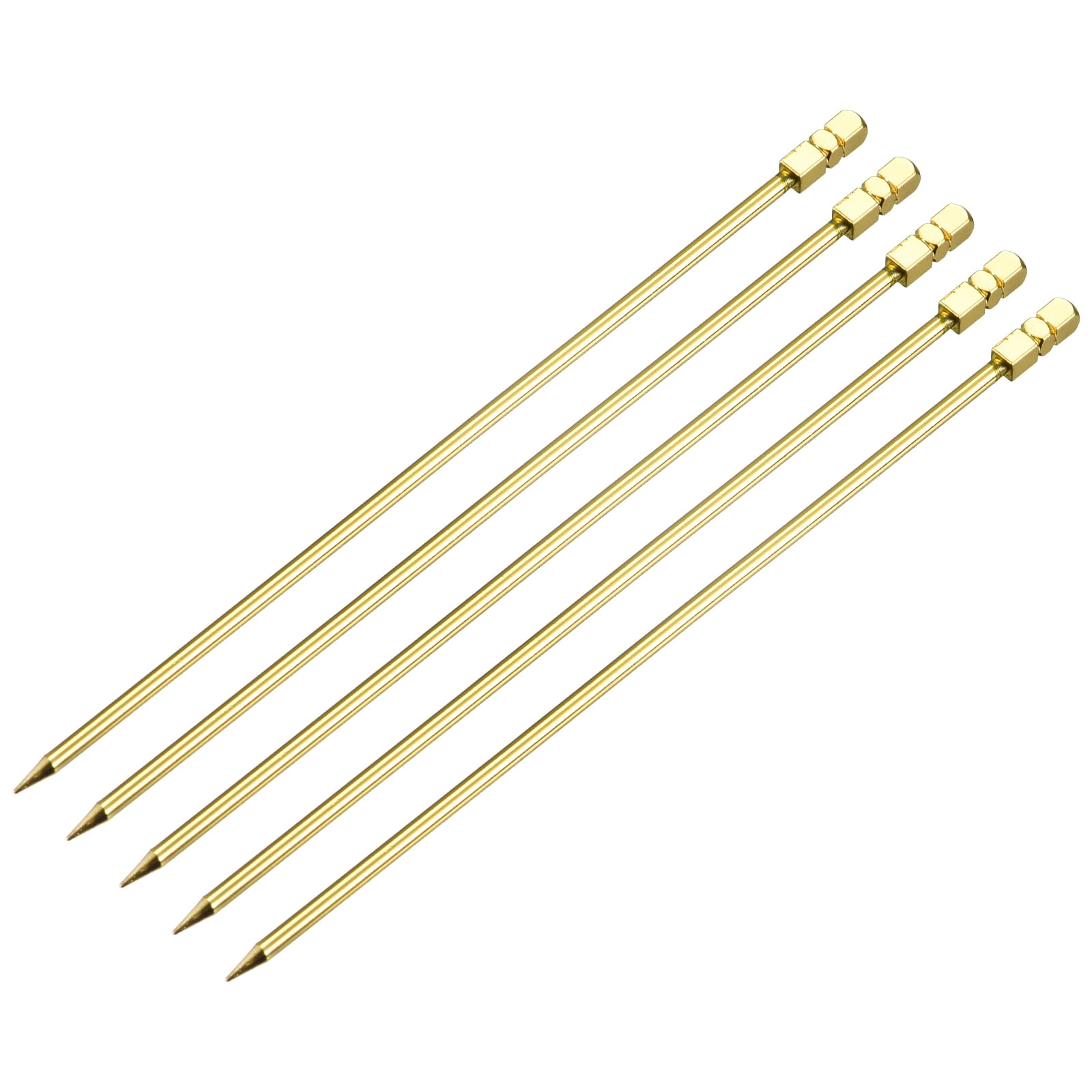 Unique Bargains Metal Cocktail Picks 5Pcs, Reusable Stainless Steel ...