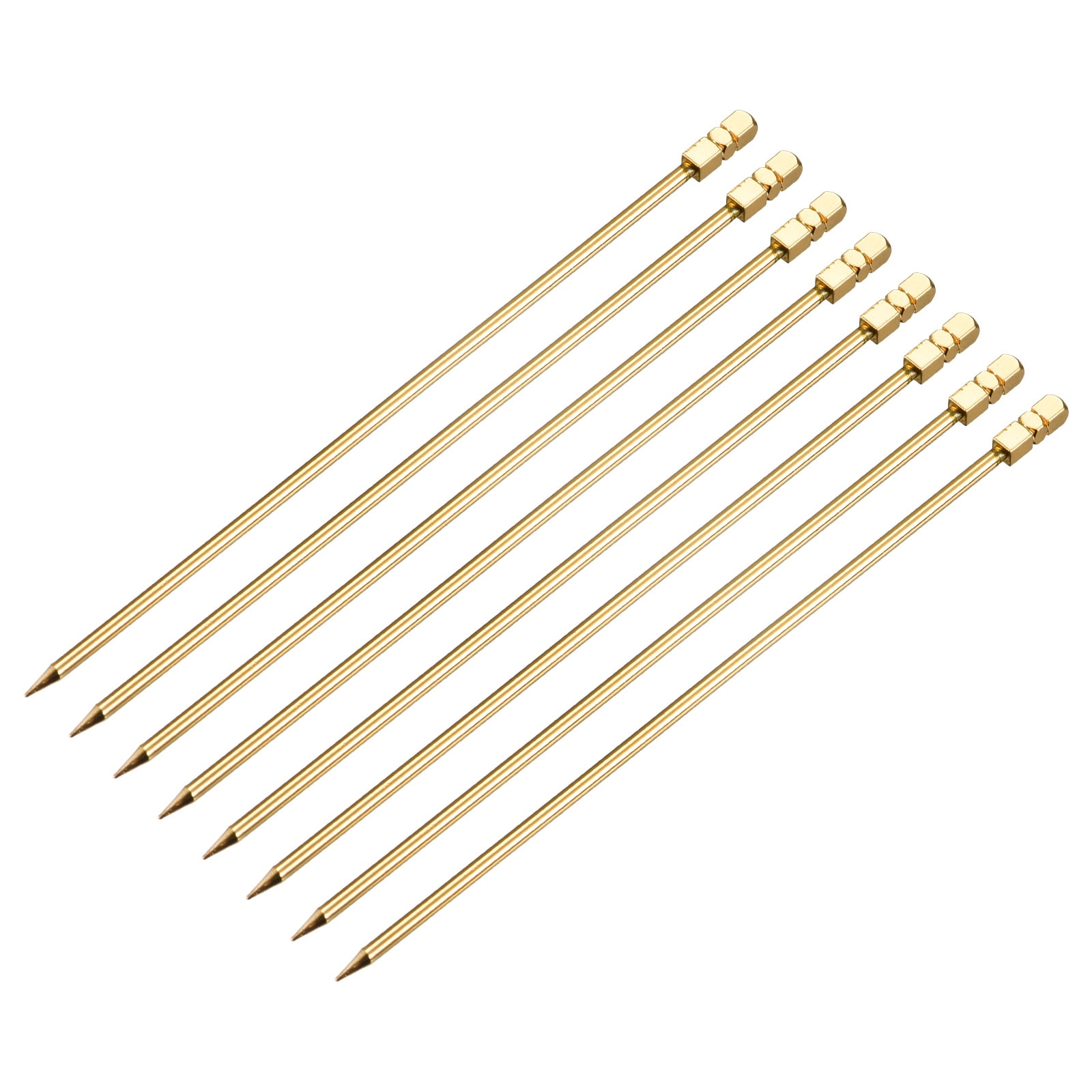Unique Bargains Metal Cocktail Picks 8Pcs, Reusable Stainless Steel ...