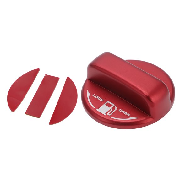Unique Bargains Metal Gas Fuel Tank Cap Cover Trim Sticker Red Fit for ...