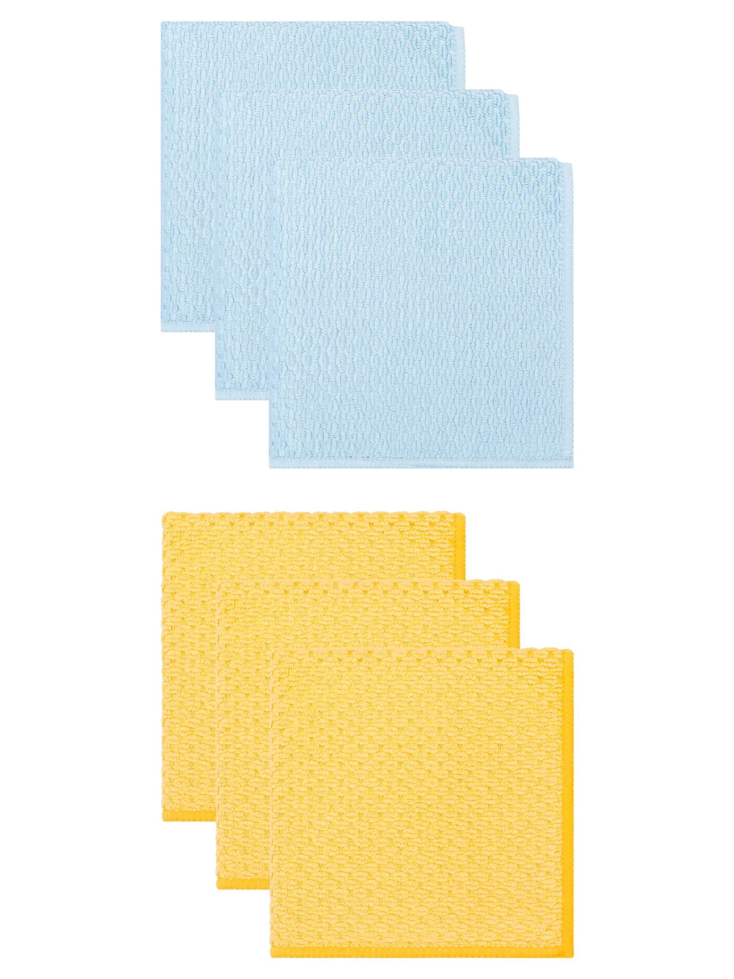 Unique Bargains Microfiber Dish Cloth for Washing Dishes Rags Yellow ...