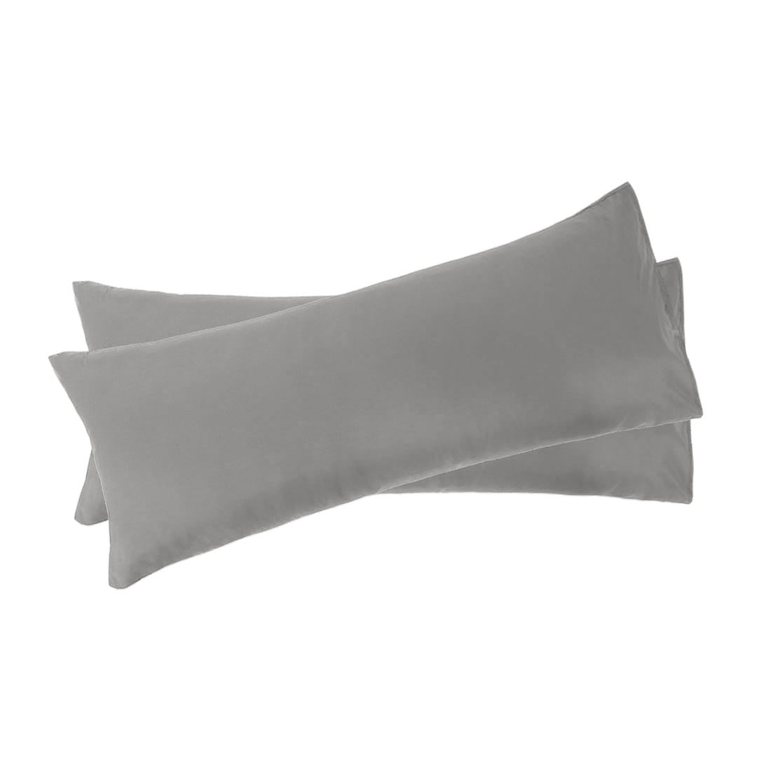 Unique Bargains Microfiber Solid Long Body Pillowcases, 2-Pack Gray 20 ...