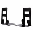 Unique Bargains Musical Note Metal Bookends Non-Skid for Shelves Style ...