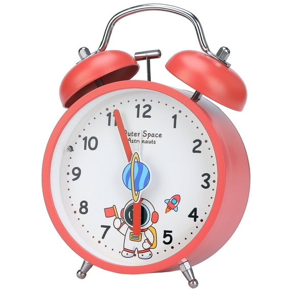 Unique Bargains Non-Tick Alarm Clock with Astronaut Pattern Orange 4.2 ...