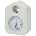 Unique Bargains Non-Tick Alarm Clock with Round Bell Design White 3.9"L ...