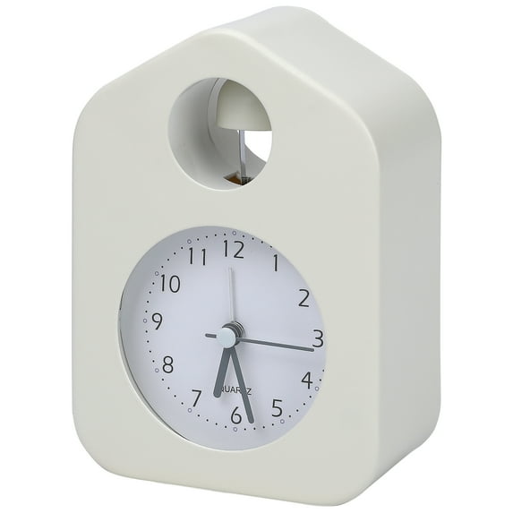 Unique Bargains Non-Tick Alarm Clock with Round Bell Design White 3.9"L ...