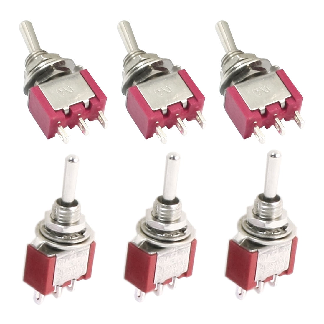 Unique Bargains ON-OFF-ON SPDT Momentary Rocker Type Toggle Switch 250V ...