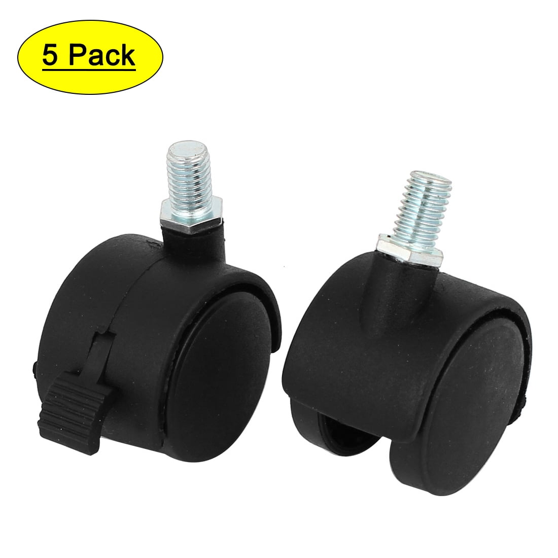 Unique Bargains Office Chair 10mm Screw Stem 1.5 inch Dia Twin Wheel ...