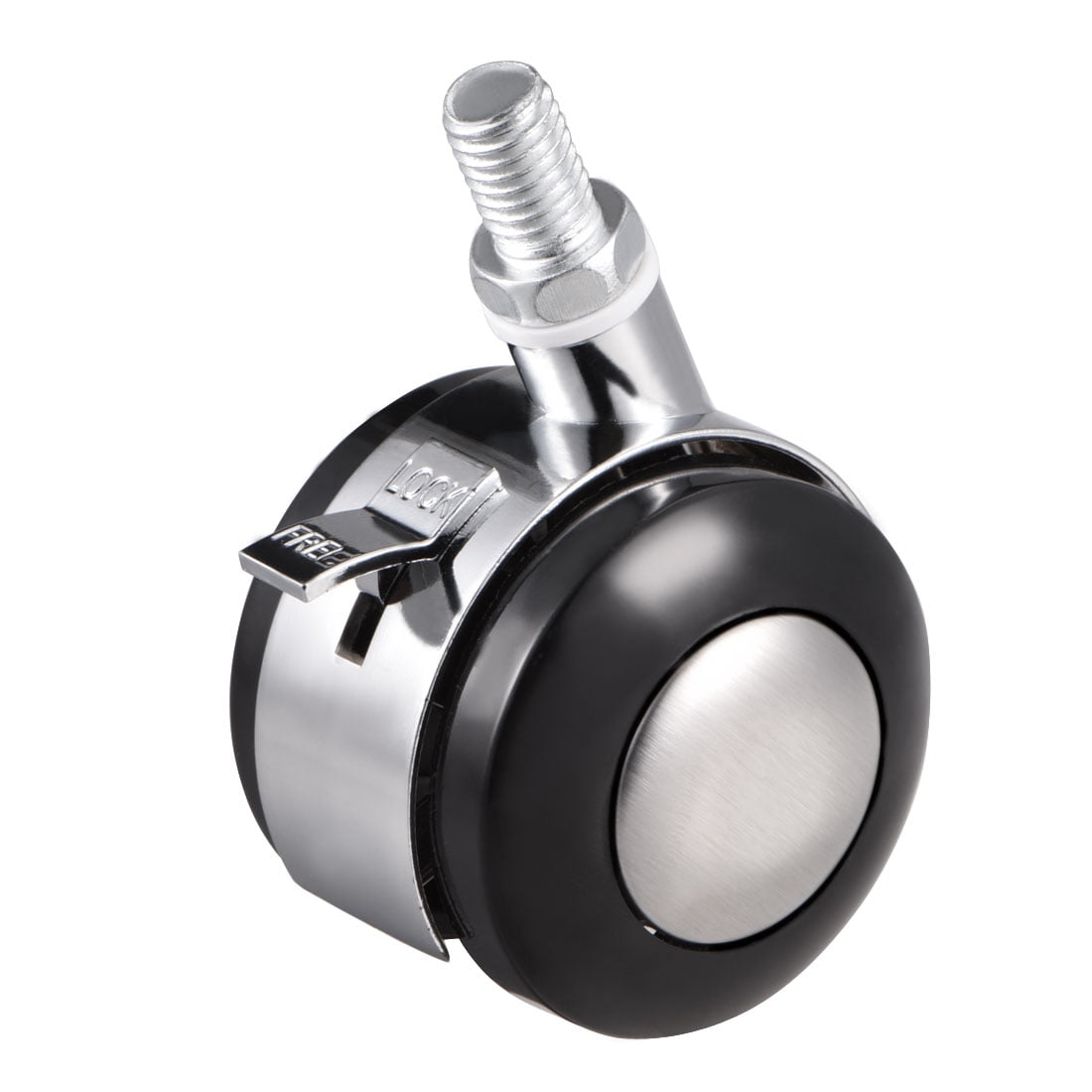 Unique Bargains Office Chair Casters 2 inch Twin Wheel w Brake M10x15 ...