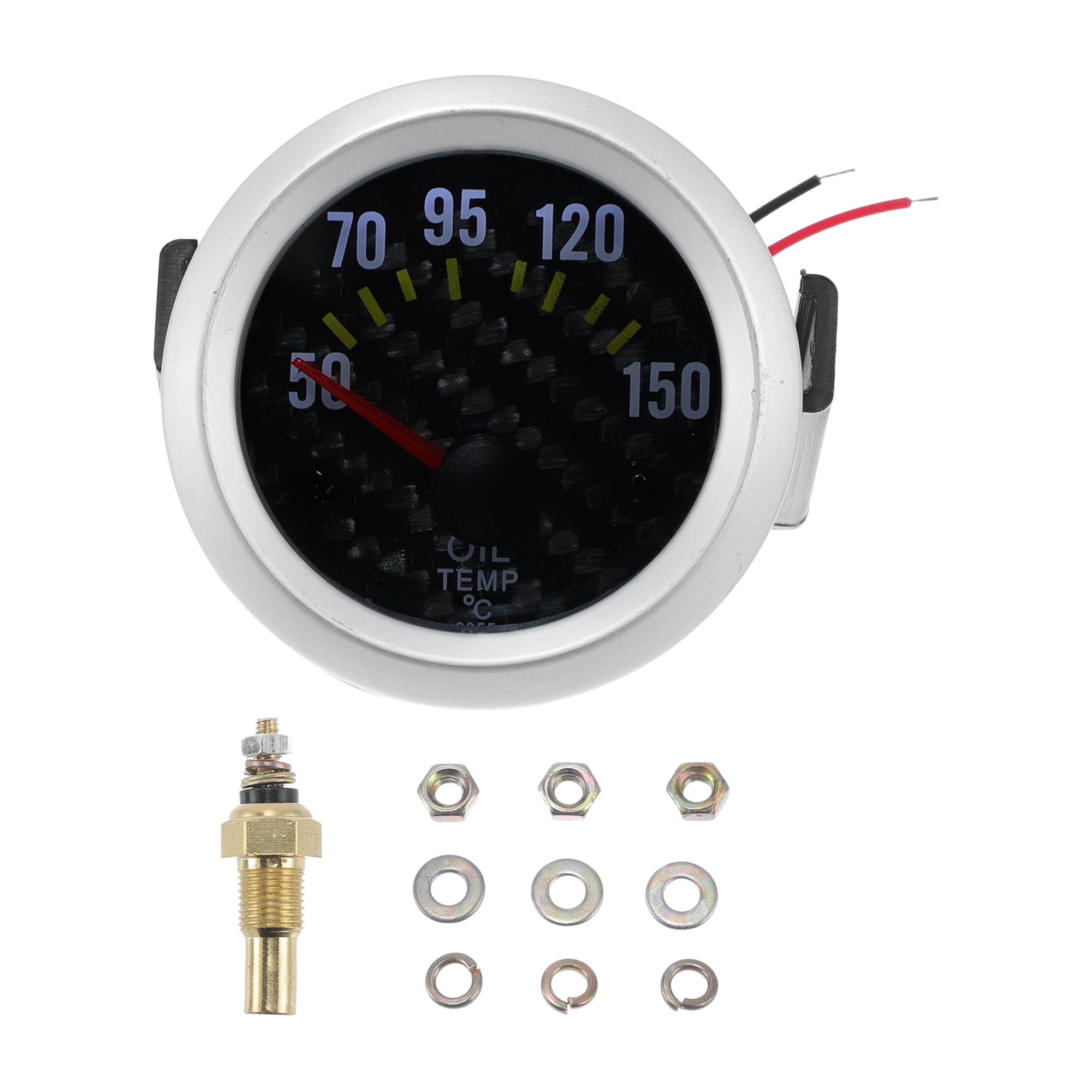 Unique Bargains Oil Temp Temperature Gauge Meter Kit Chrome Plating ...