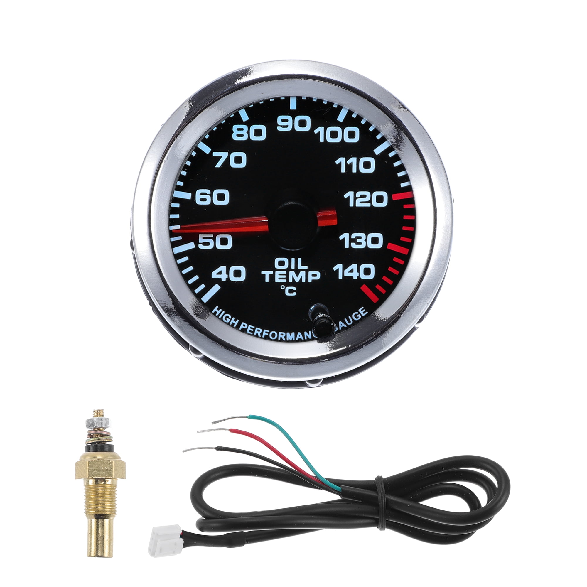 Unique Bargains Oil Temp Temperature Gauge Meter Kit Chrome Plating ...