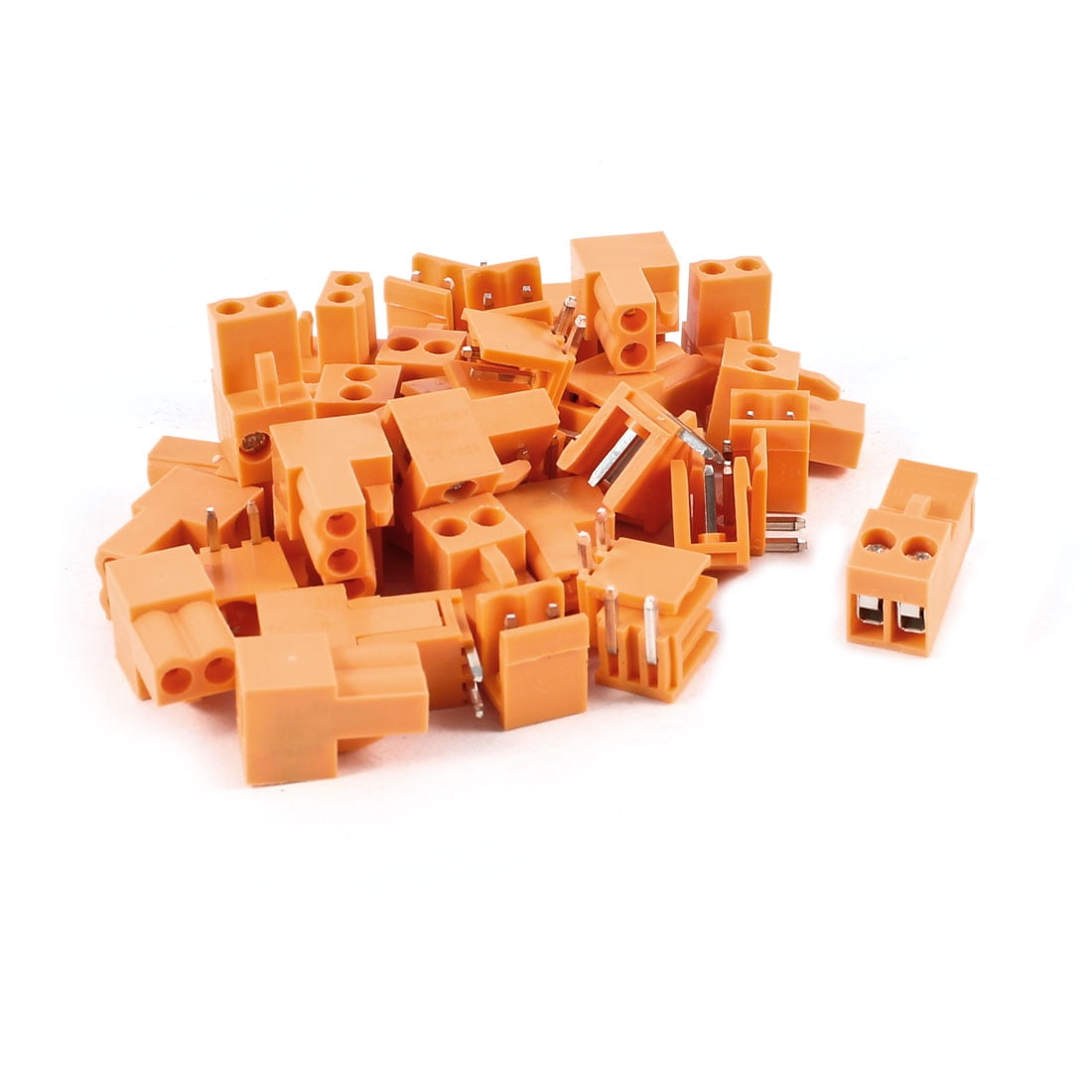 Unique Bargains Orange 300V 10A 2Pin 3.96mm Spacing Pluggable PCB Screw ...