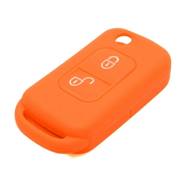 Unique Bargains Orange Silicone Car Remote Key Fob Cover Case for for ...