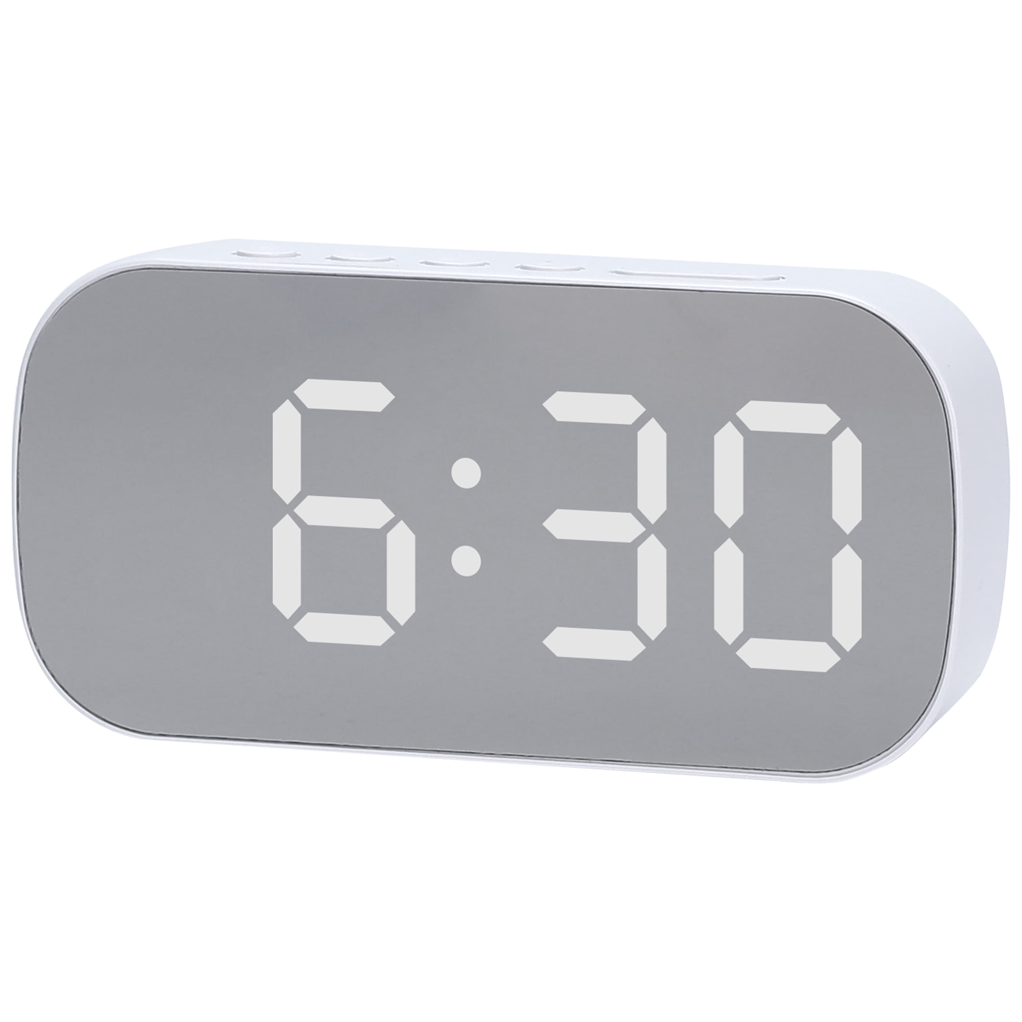 Unique Bargains Oval Alarm Clock Snooze White - Walmart.com