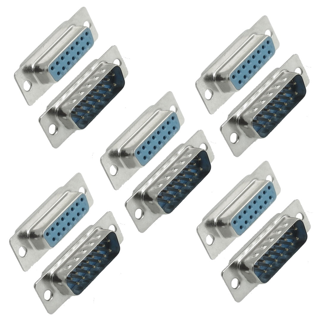 Unique Bargains PCB Mount Solder Type D-Sub DB 15 Pin Female to Male ...