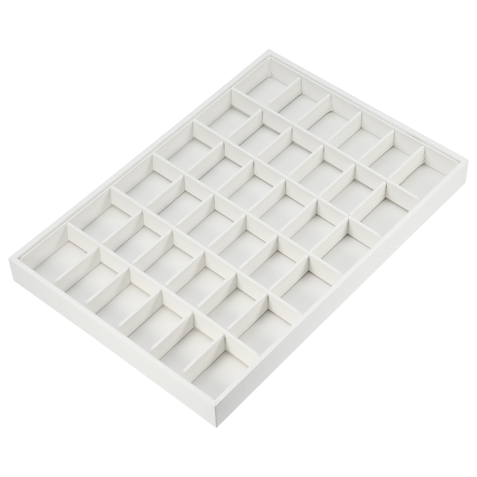 Unique Bargains PU Leather 36 Grid Stackable Jewelry Tray Jewelry ...