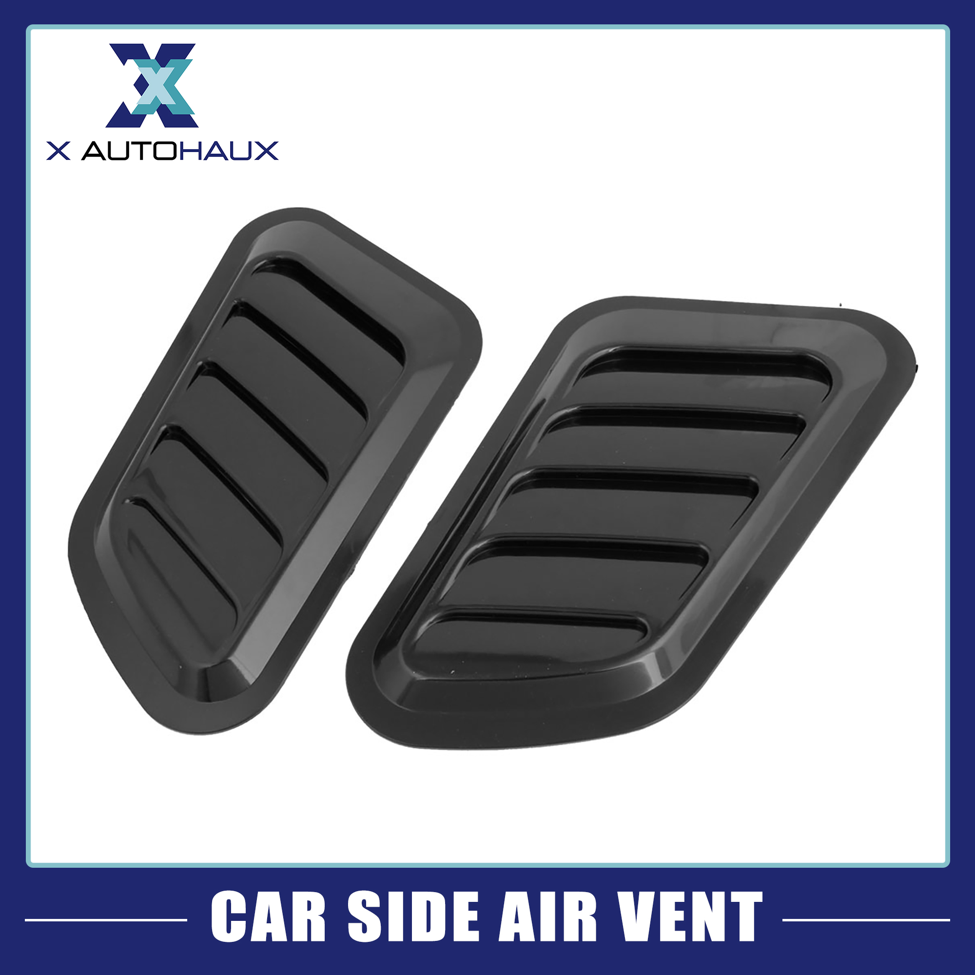Unique Bargains Pair Black Plastic Car Engine Hood Air Scoop Vent Side ...