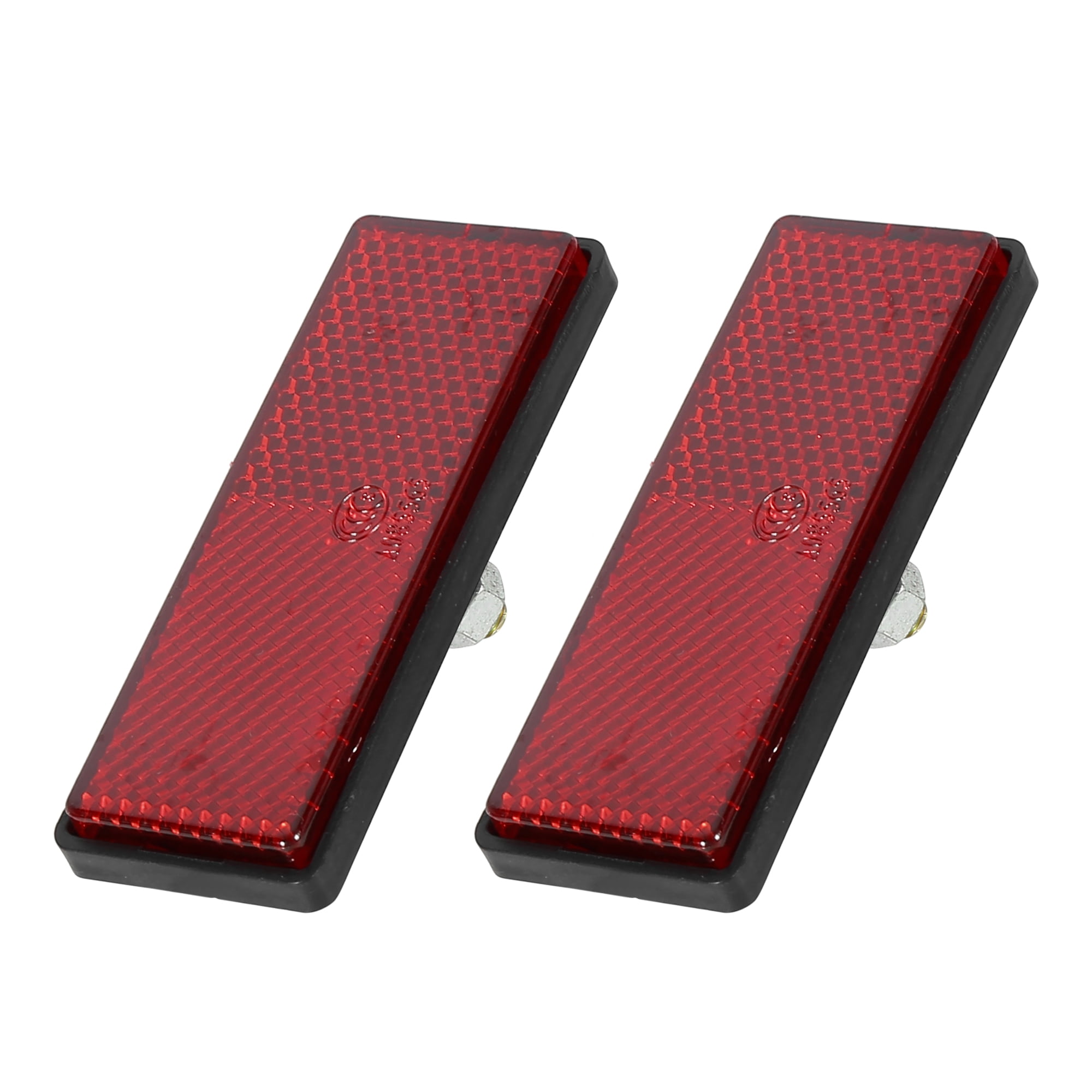 Unique Bargains Pair M6x1.0 Red Rectangle Universal Screw Mount ...