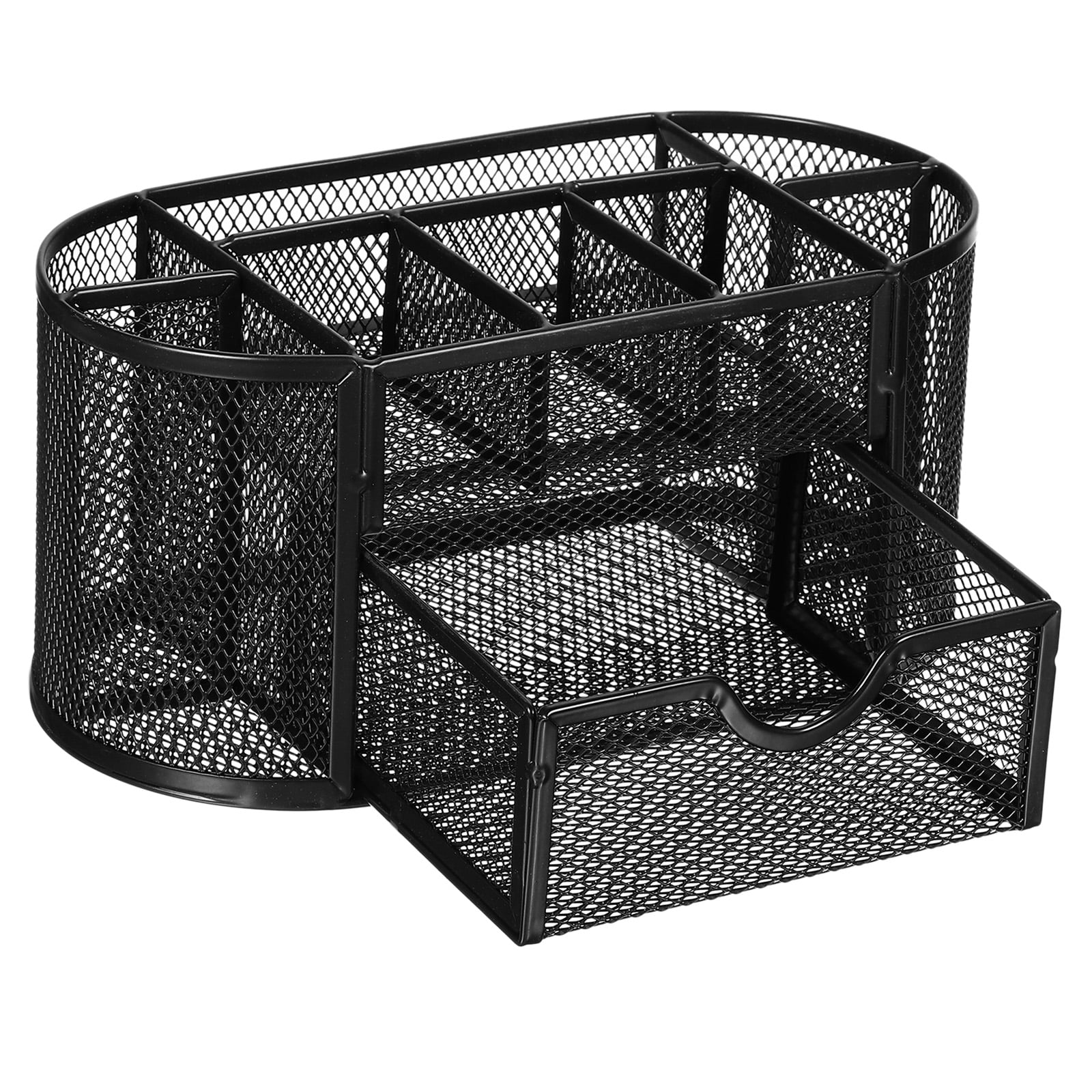 Unique Bargains Pen Holder Metal Oval Pencil Desk Organizer 8 ...