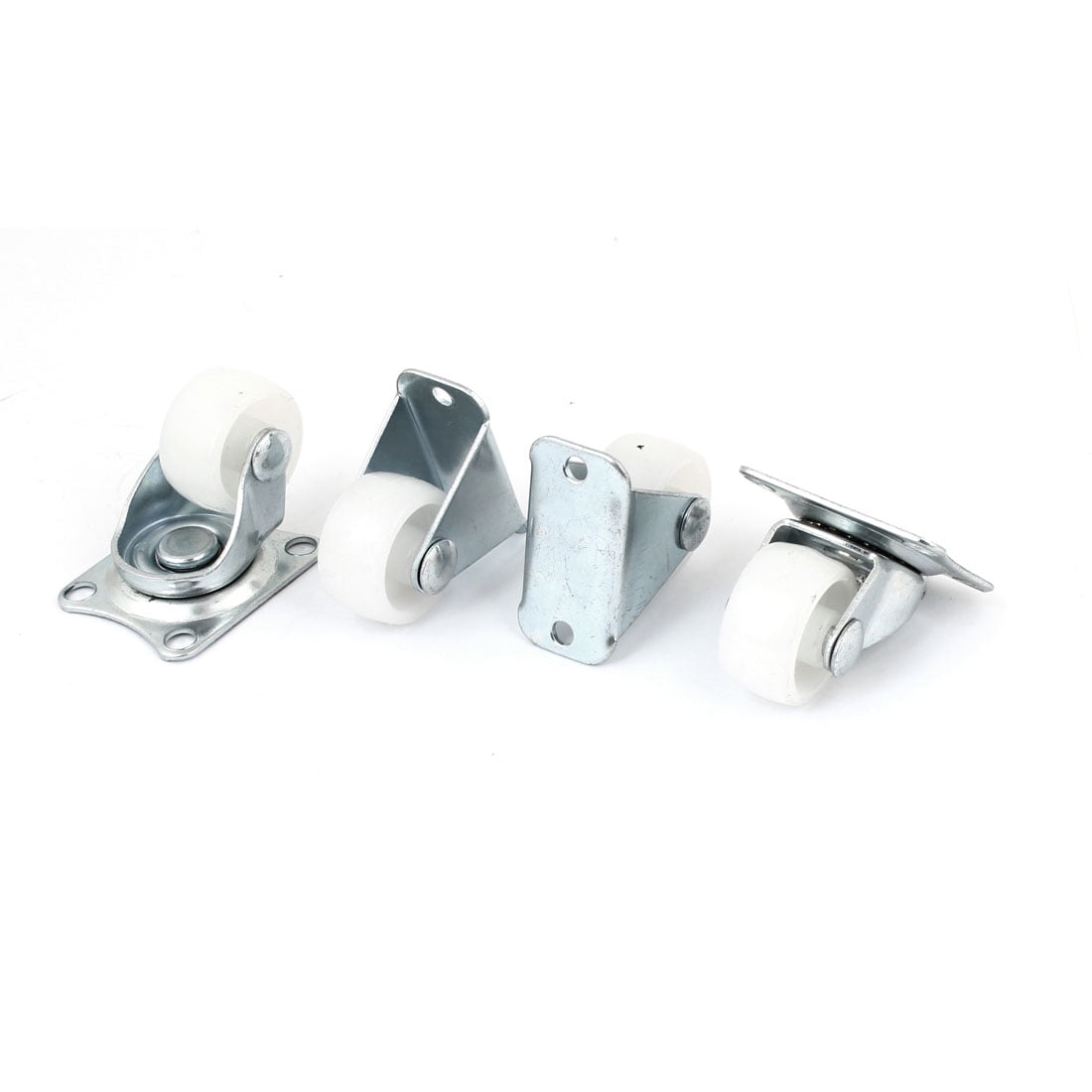 Unique Bargains Plastic 4 Pcs Fixed Caster Wheel w Swivel Top Plate ...