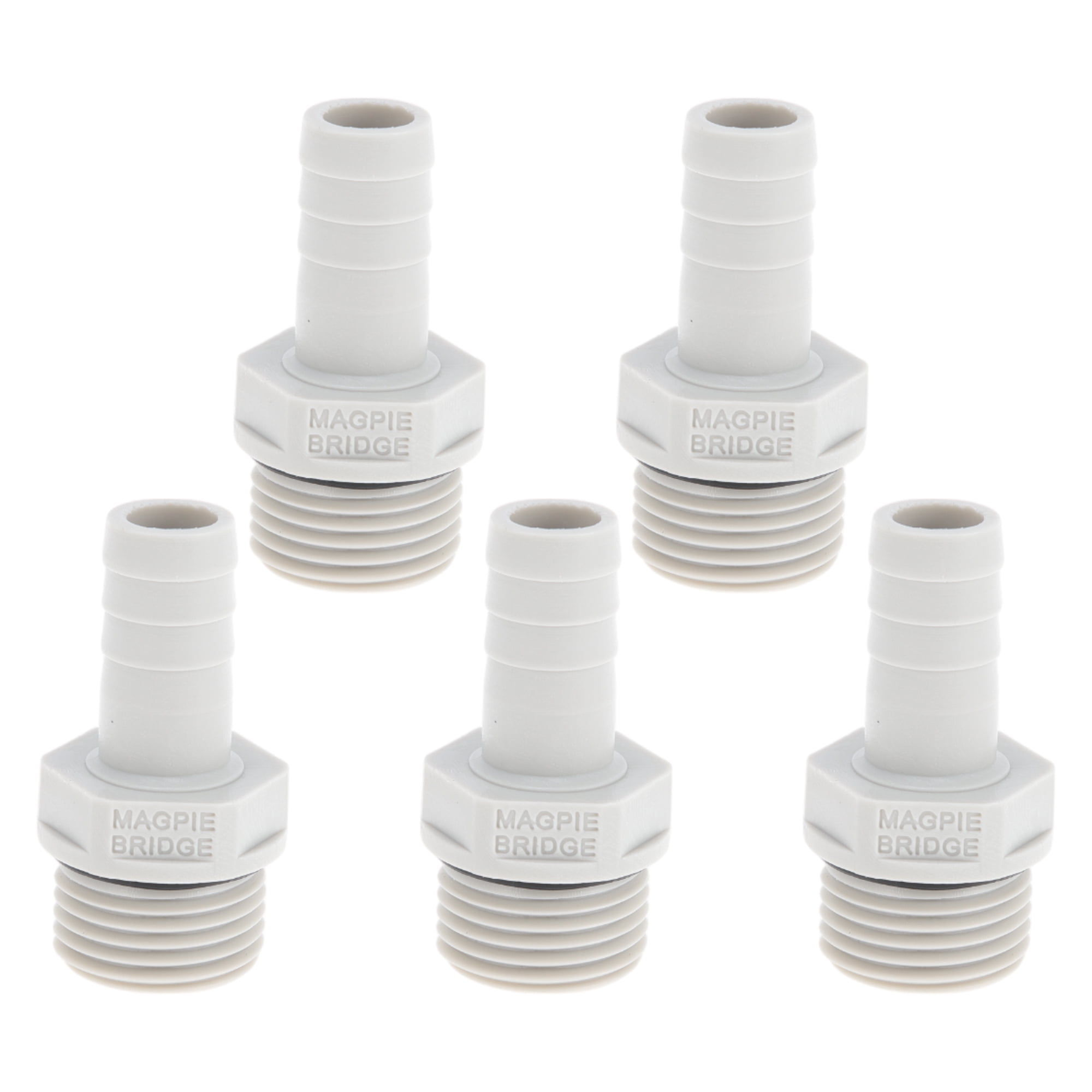 Unique Bargains Plastic Hose Barb Fitting 15/32" 1/2"G Male Thread ...