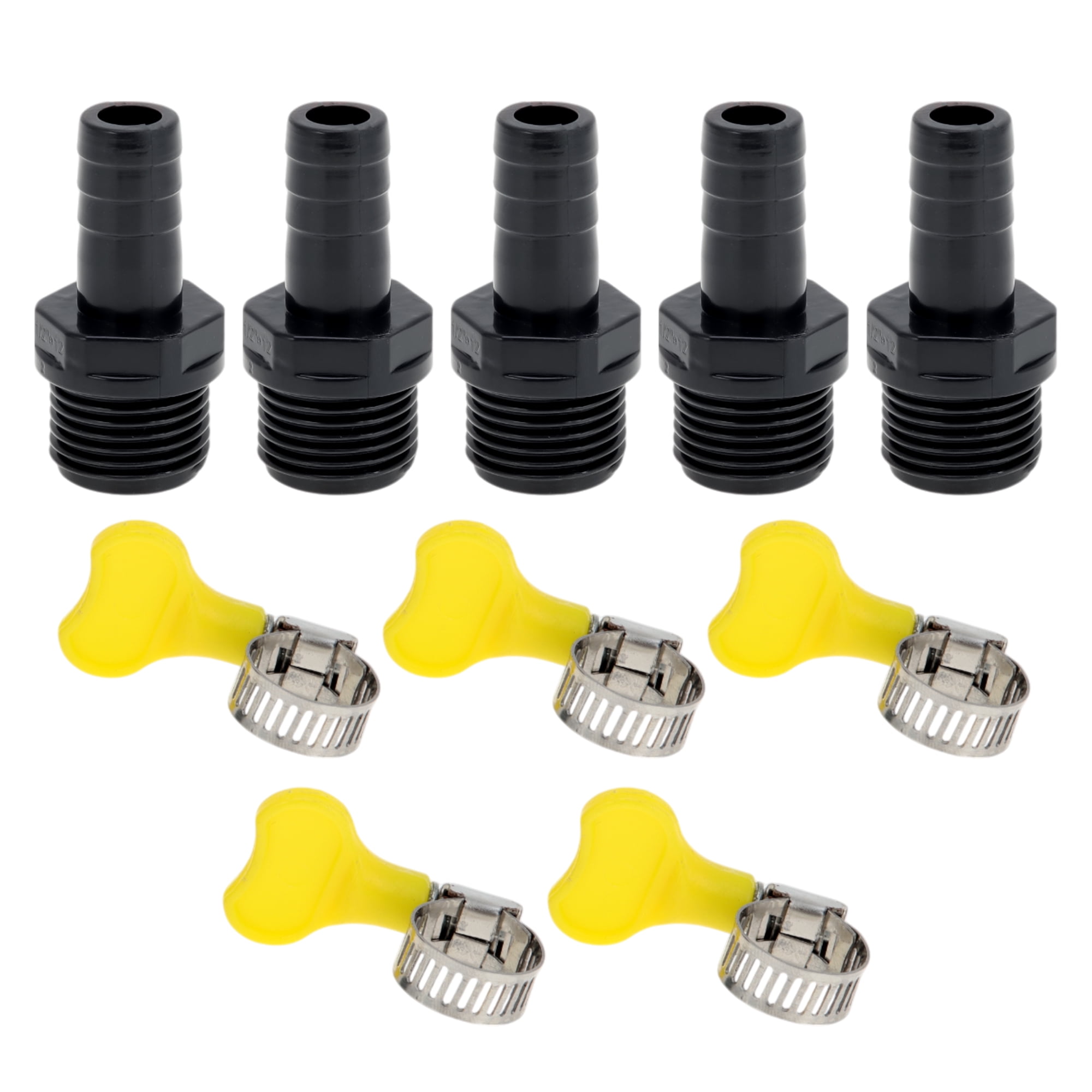 Unique Bargains Plastic Hose Barb Fitting 15/32" 1"BSPT Male Thread ...
