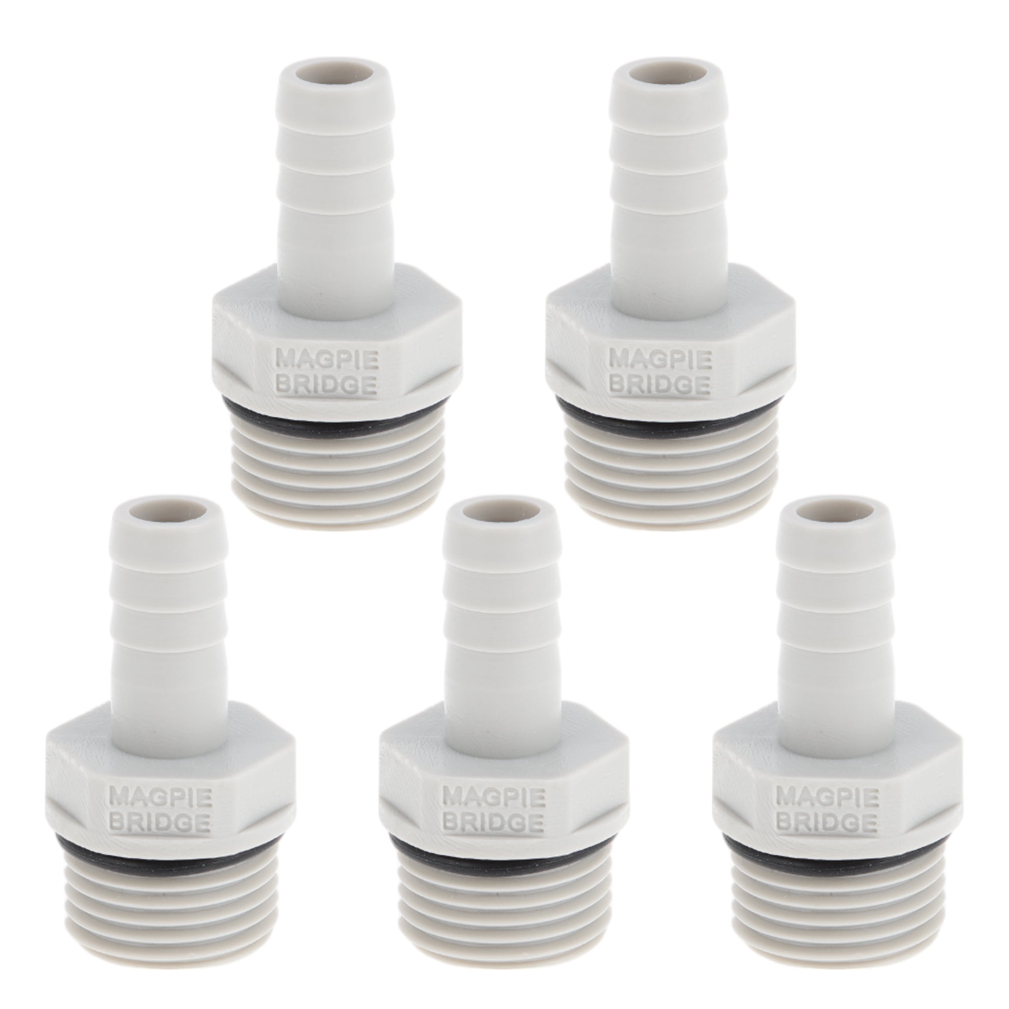 Unique Bargains Plastic Hose Barb Fitting 25/64" 1/2"G Male Thread ...